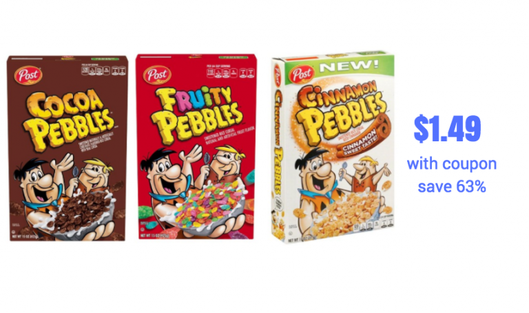 New Post Cinnamon Pebbles Cereal and Fruity Pebbles Cereal Just $1.49 ...