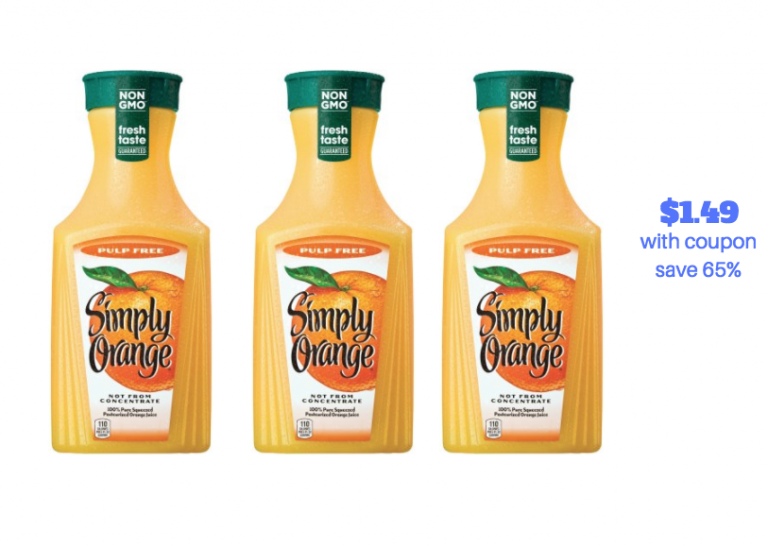Simply Orange Juice Just $1.49 With Coupons - Super Safeway