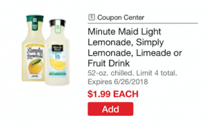 Minute Maid Light Lemonade Just $.99 With Coupon at Safeway (Reg. $3.19 ...