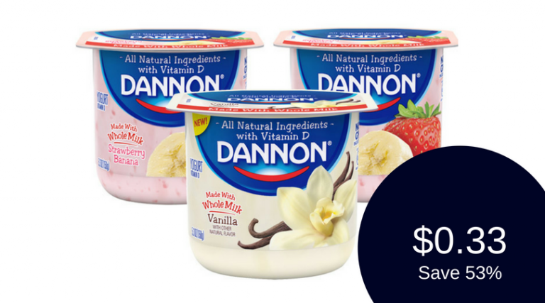 Dannon Whole Milk Yogurt for $0.33 (Grab and Go) - Super Safeway