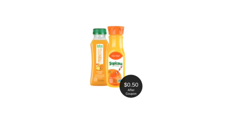 Tropicana Single Serve Orange Juice or Essentials Probiotics for $0.50 ...