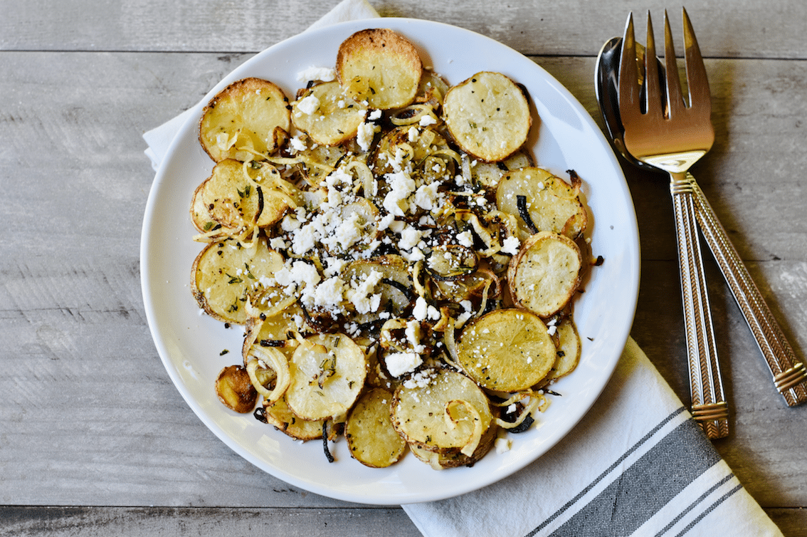 Roasted Lyonnaise Potatoes With Onions and Feta - Super Safeway