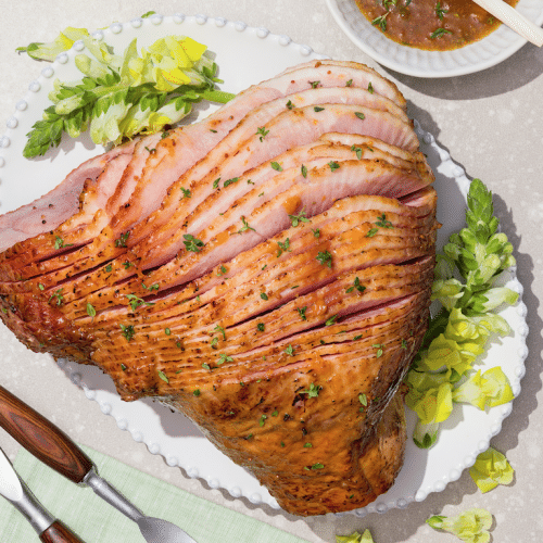 Best Christmas Ham Recipe - Maple Peach Glazed Spiral Sliced Ham ...